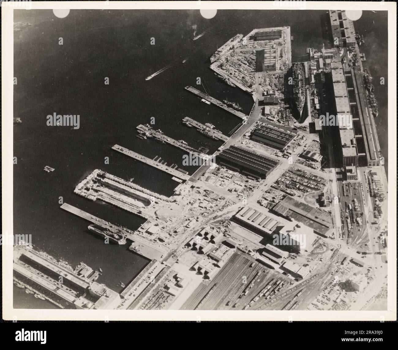 Aerial view of U.S. Naval Dry Dock, South Boston, Massachusetts ...