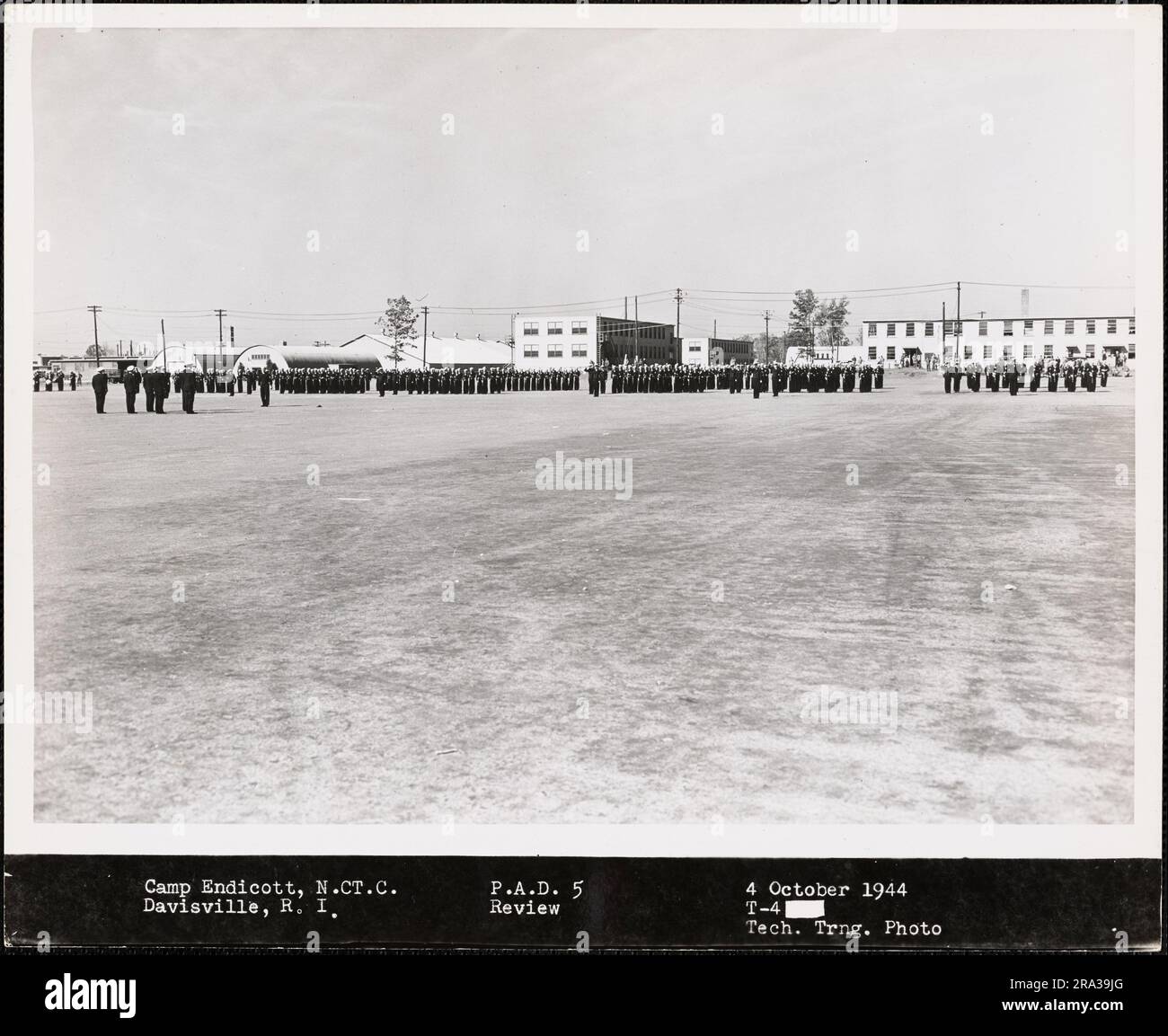 P.A.D. 5 Review, Camp Endicott, Naval Construction Training Center ...
