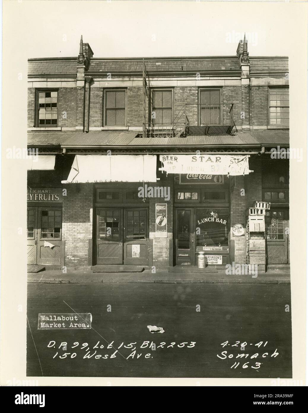 Photograph of exterior of lot 15, Bl. 2253, 150 West Ave. Depicts ...