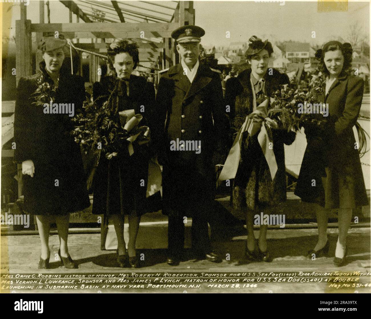 Mrs. Orme C. Robbins, Mrs. Robert N. Robertson, Rear Admiral T. Withers ...