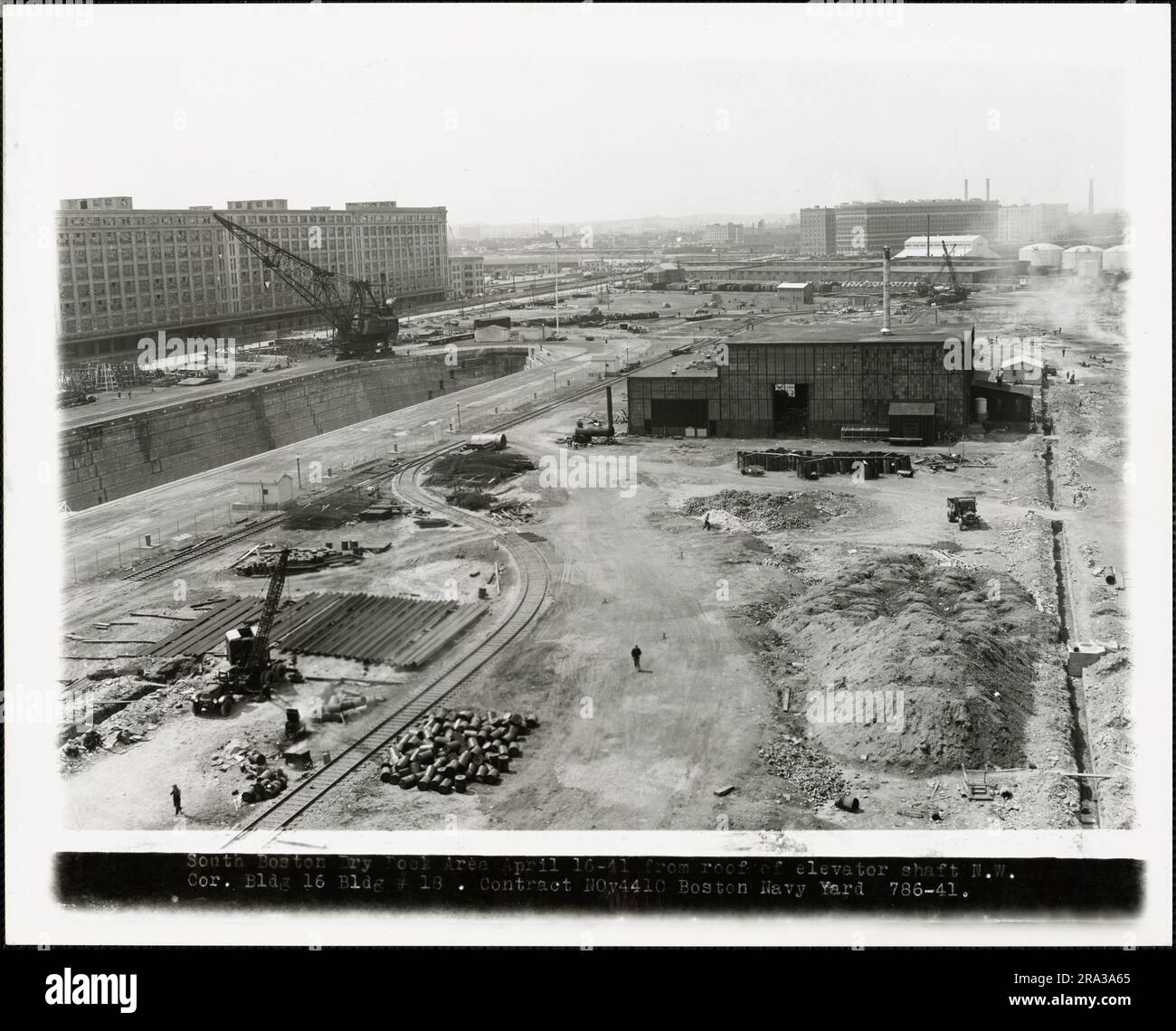 View from Roof of Elevator Shaft, Northwest Corner, Building 16, Dry ...