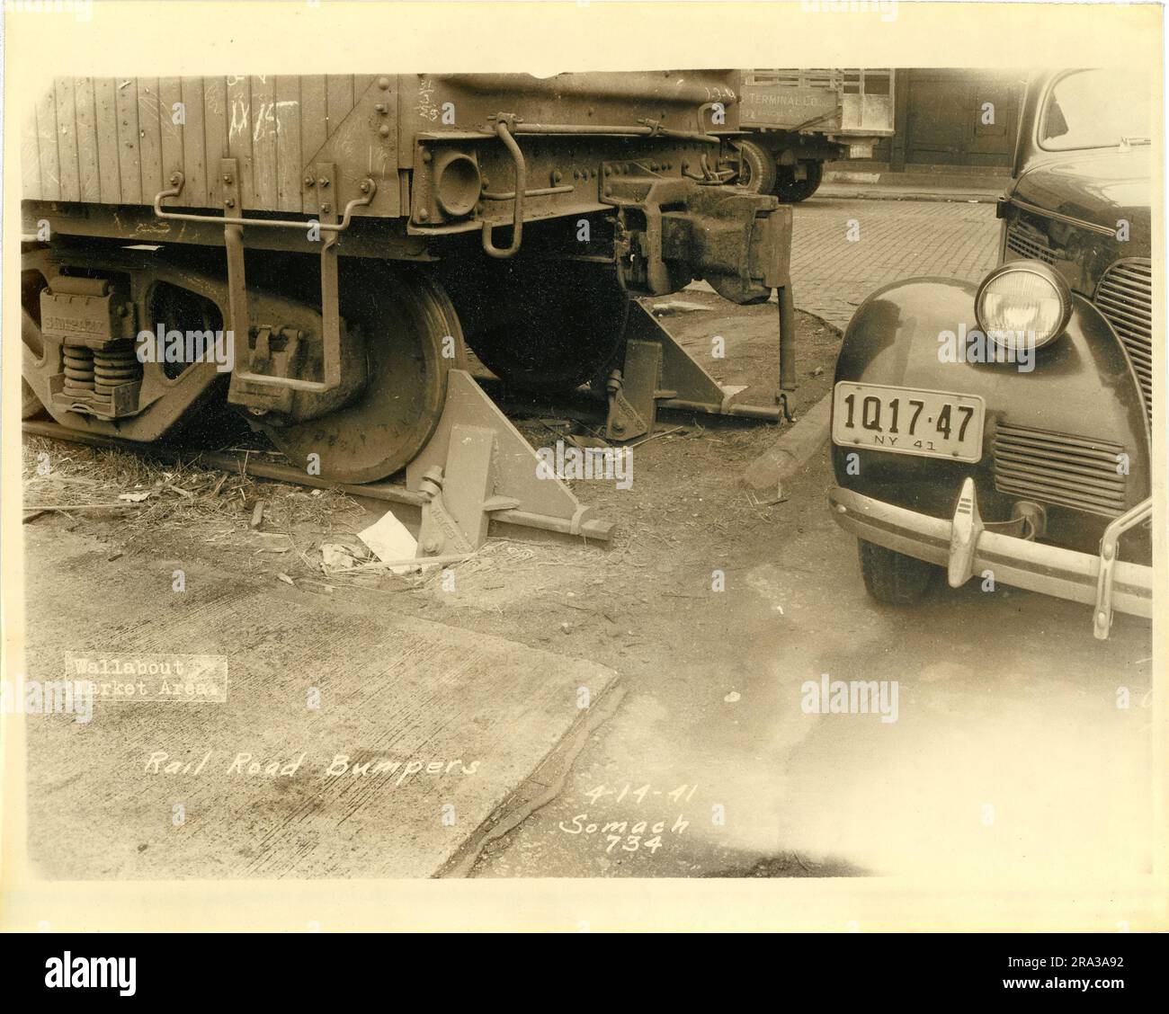 Photograph of rail road bumpers Stock Photo - Alamy