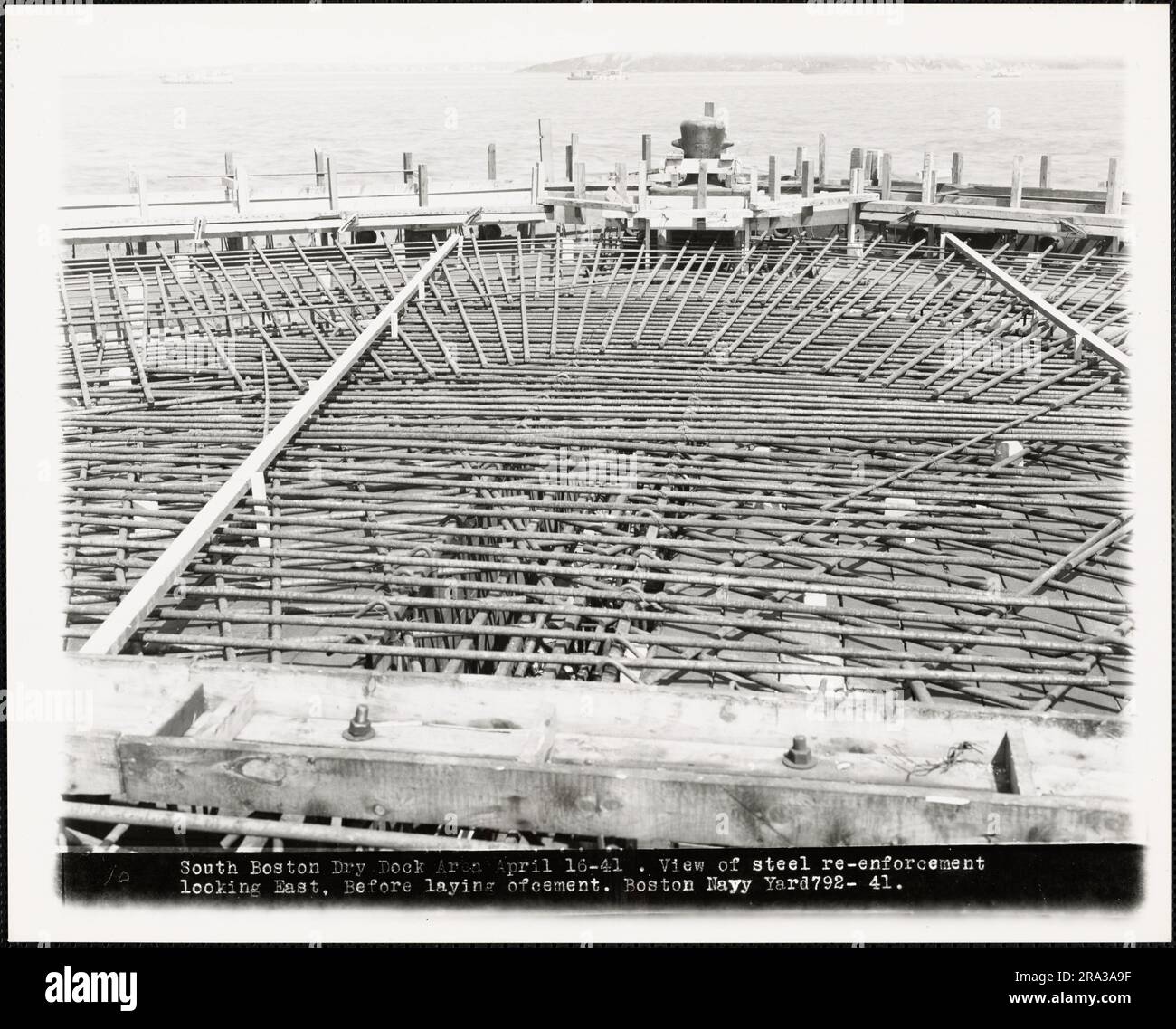 View Looking East of Steel Re-enforcement Before Laying of Cement, Dry ...