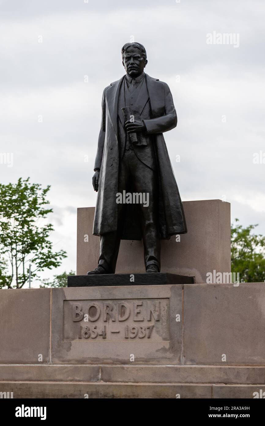 Ottawa, Canada - June 17, 2023: Statue of Prime Minister Borden on ...