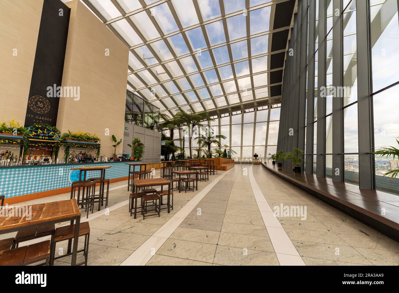 Sky Garden London in the Walkie Talkie building at 20 Fenchurch Street ...