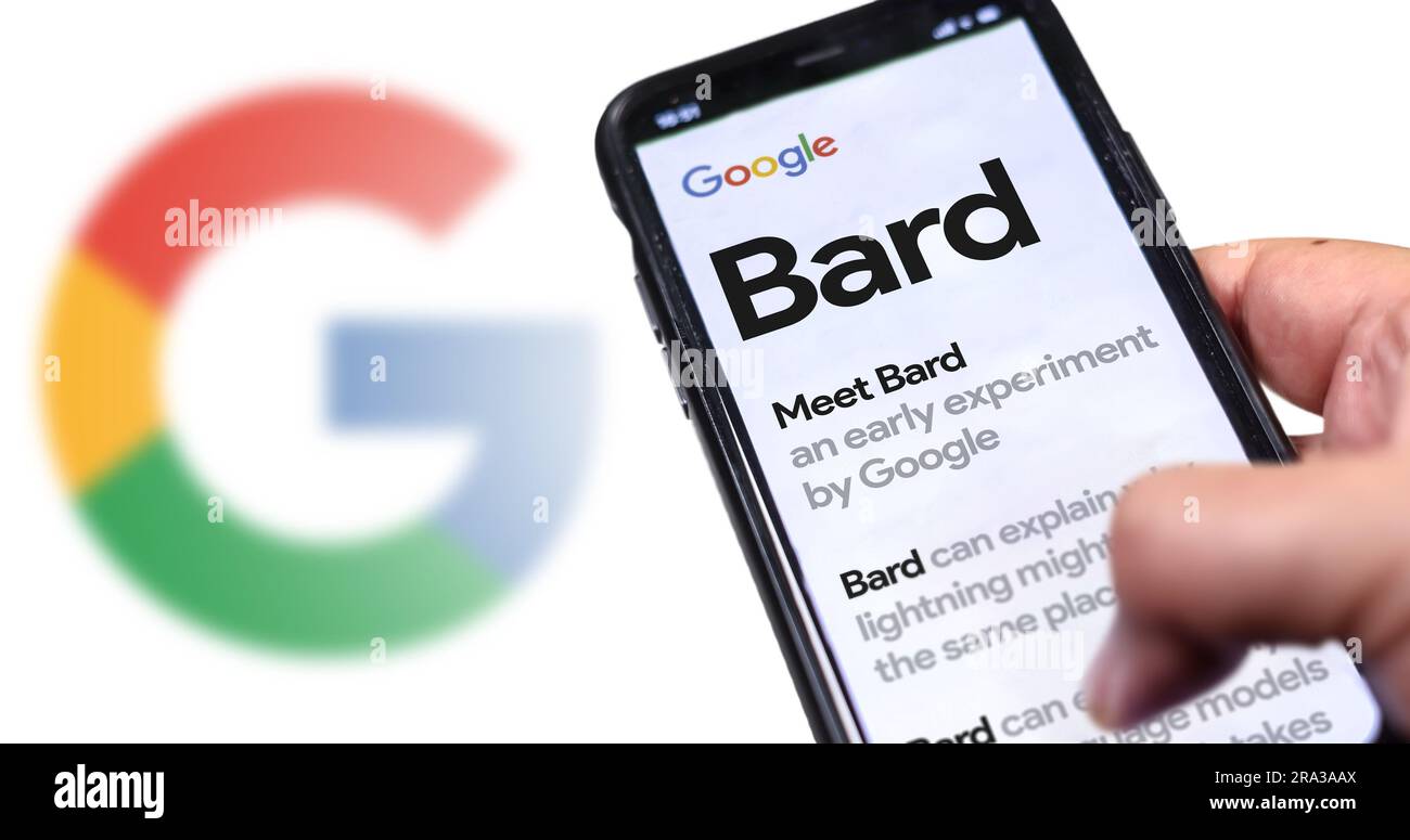 San Francisco US, May 12 2023: A hand holding a phone with the Google ...