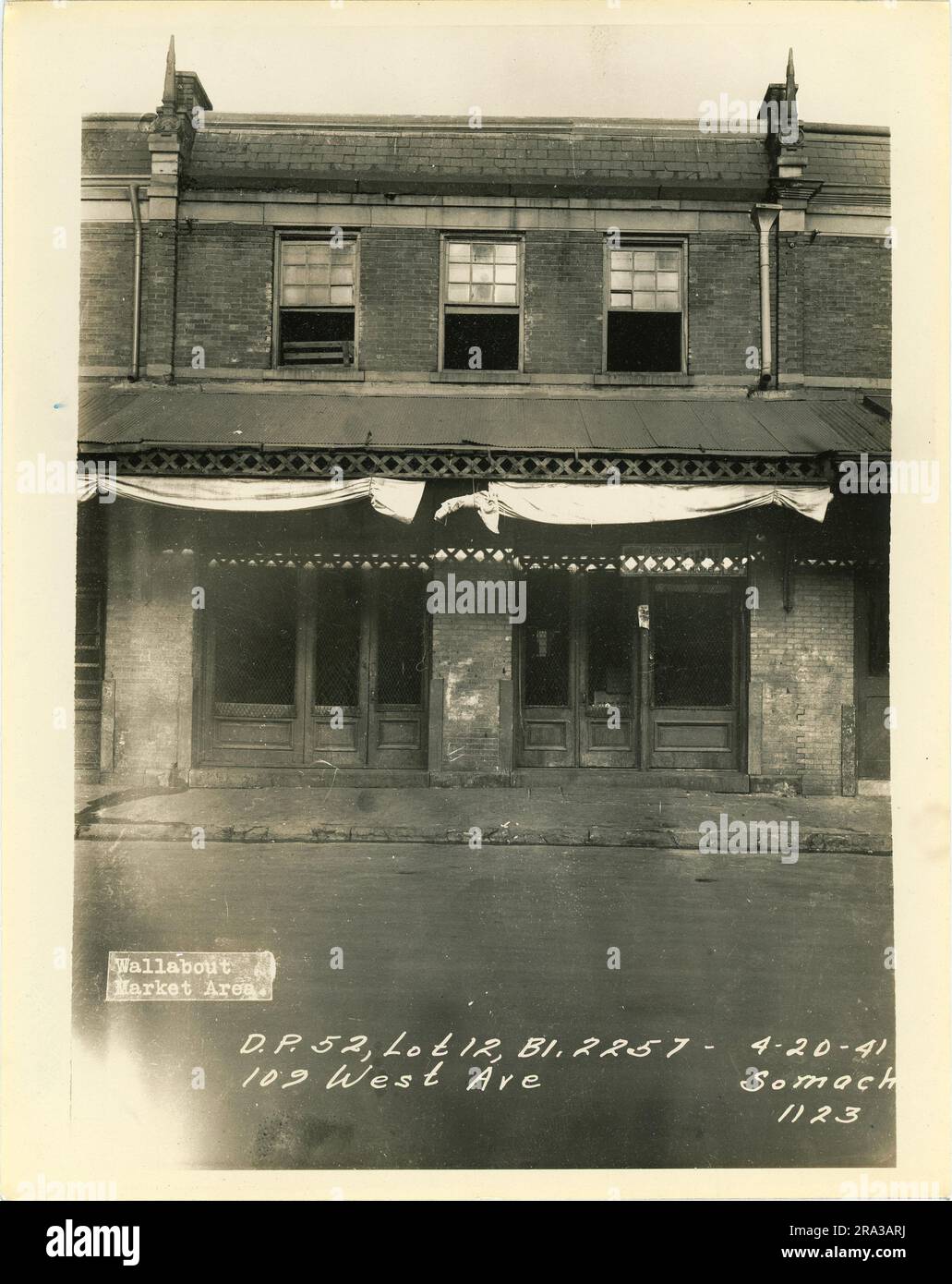 Photograph of exterior of lot 12, Bl. 2257, 109 West Ave. Depicts ...