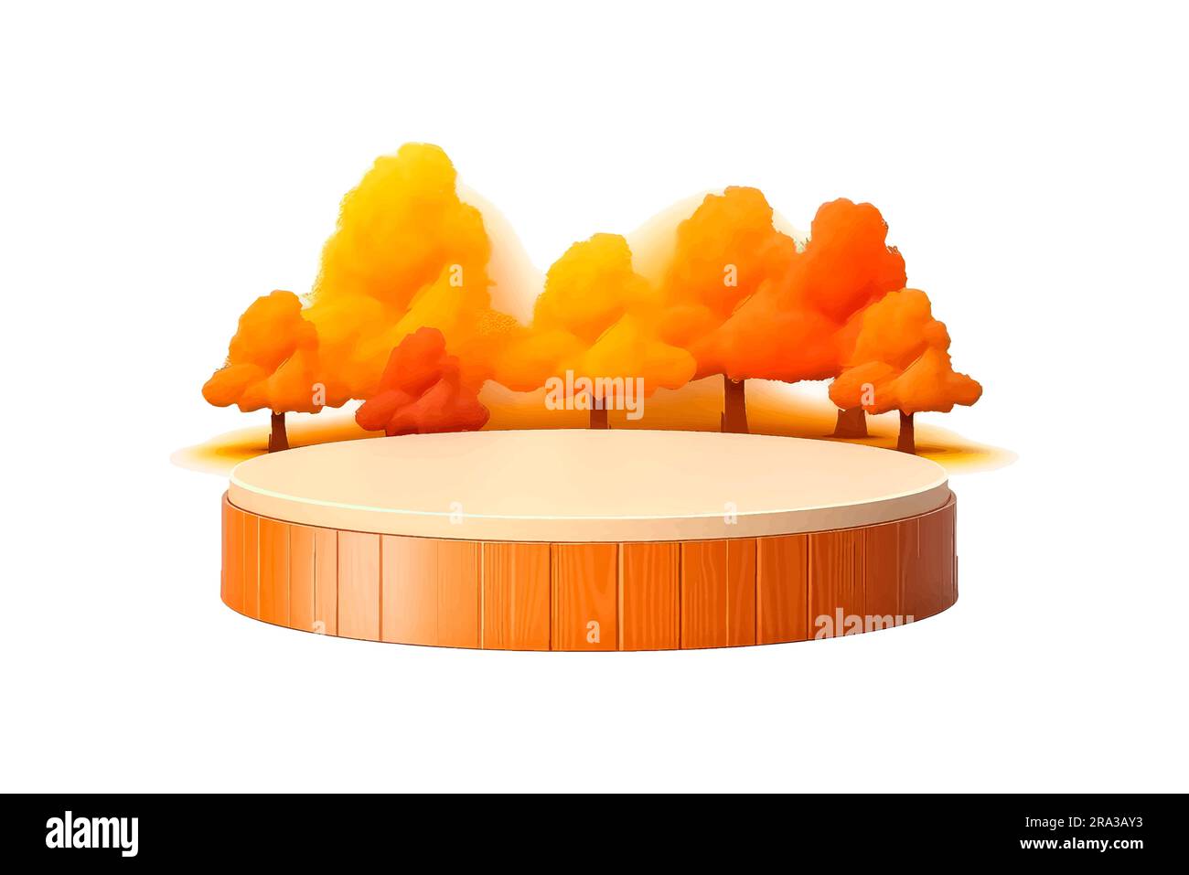 cartoon autumn podium on white background in flat style for icon Stock ...