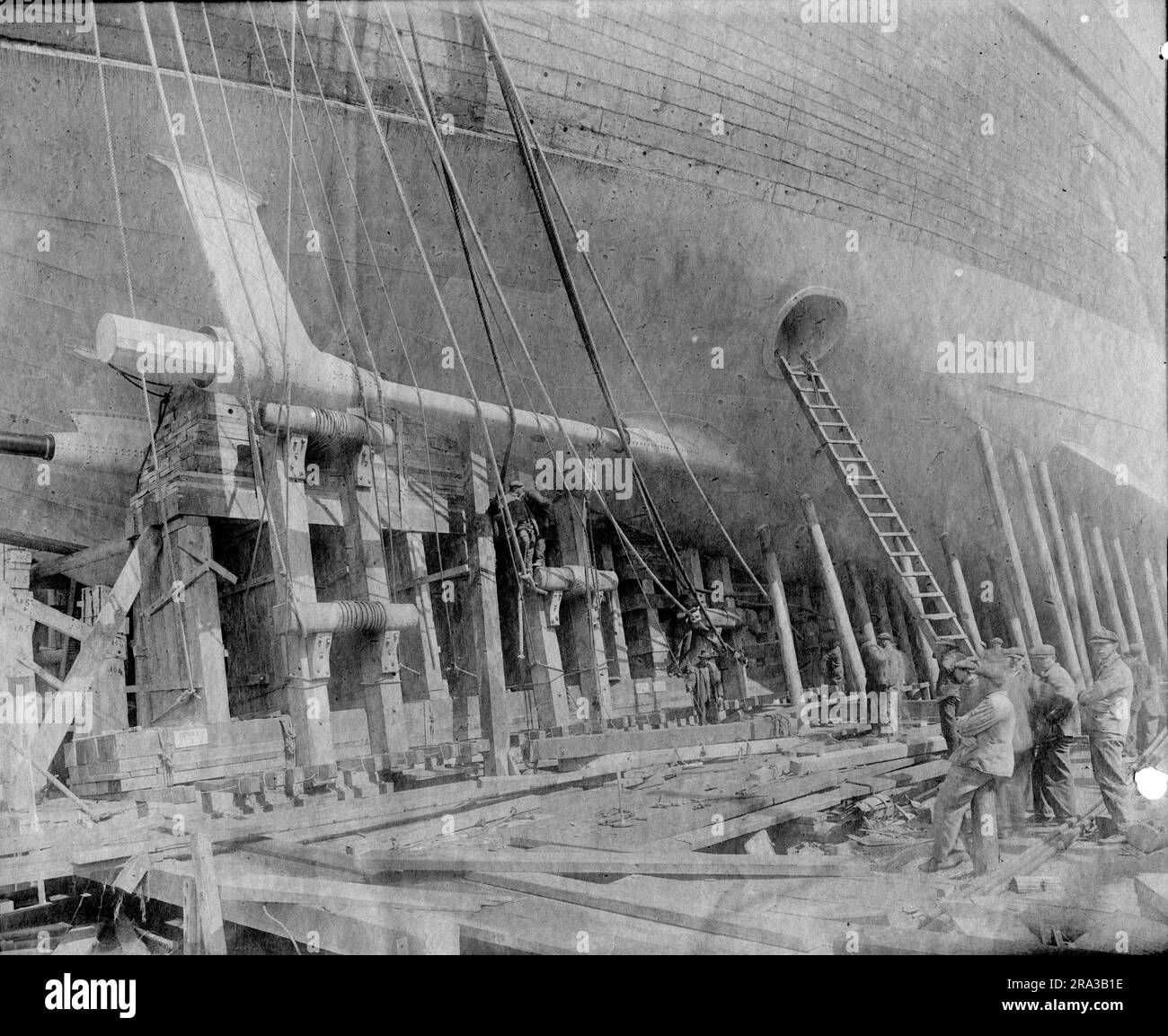 Hull of the Battleship Pennsylvania in Dry Dock. This photograph ...