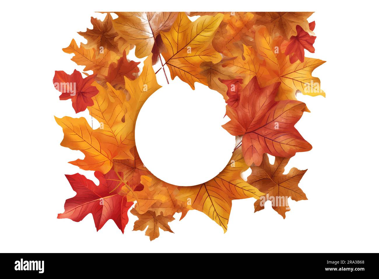 Autumn Leaves Border isolated on white background Stock Vector Image ...