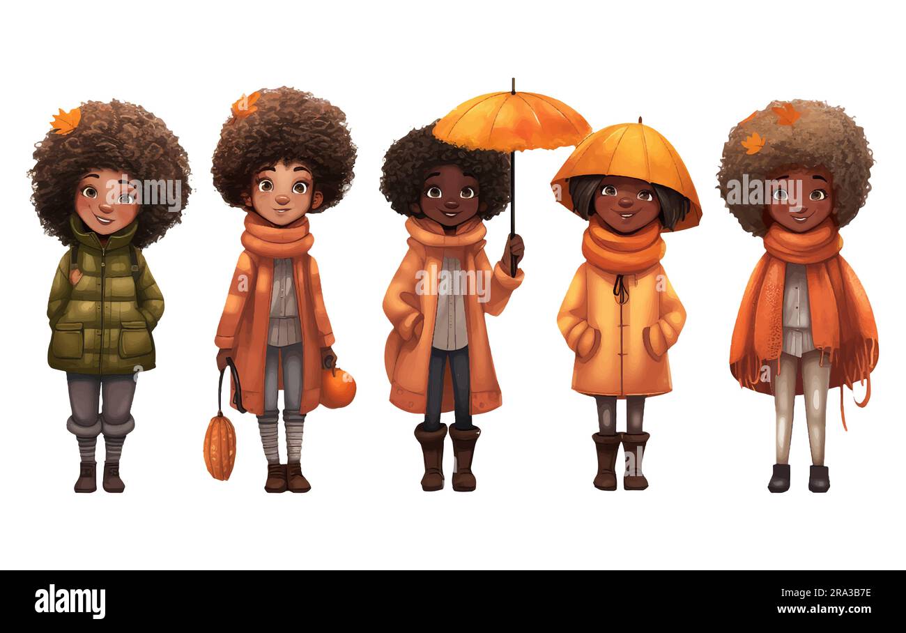 set vector illustration of casual autumn outfit elements isolated on ...