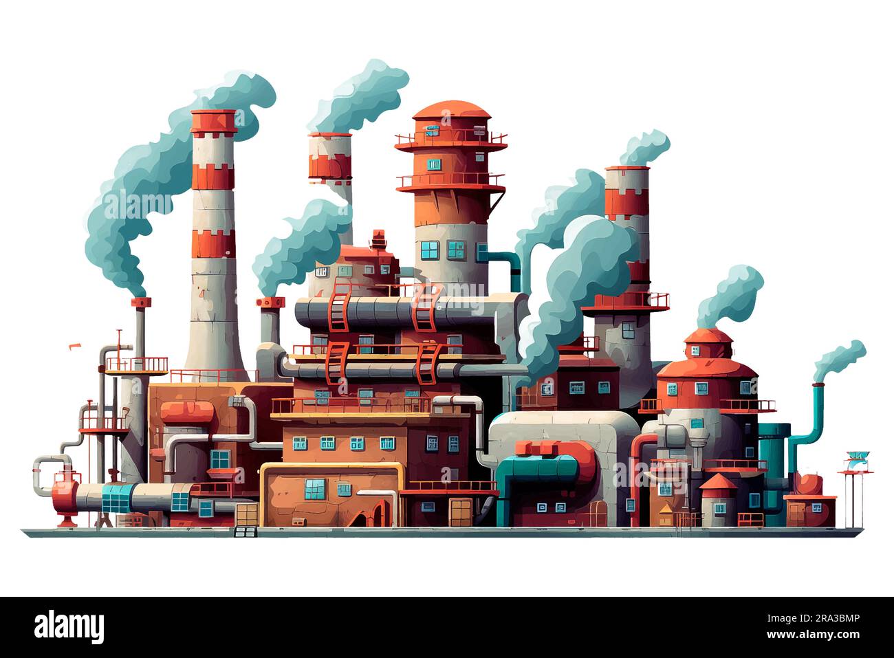 cartoon factory on white background in flat style for icon Stock Vector ...