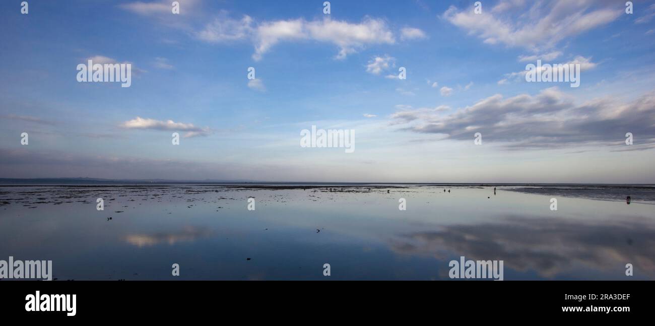 Summer tropical calm sea and blue sky with clouds Stock Photo - Alamy