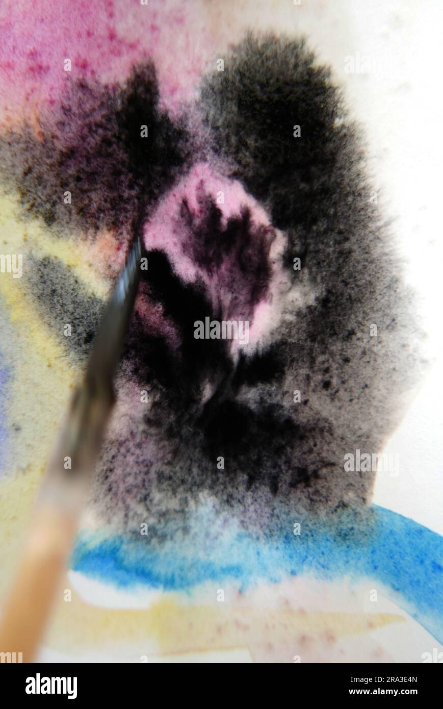 Stain watercolour paint black watercolor hi-res stock photography and ...