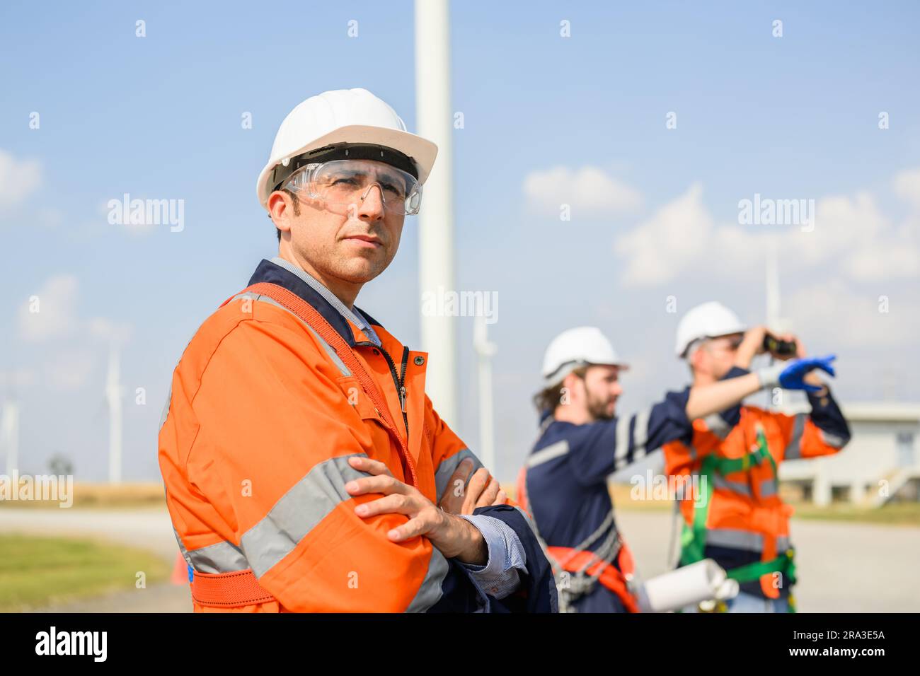 Engineer working with confident. Worker outdoor working. Mega project ...