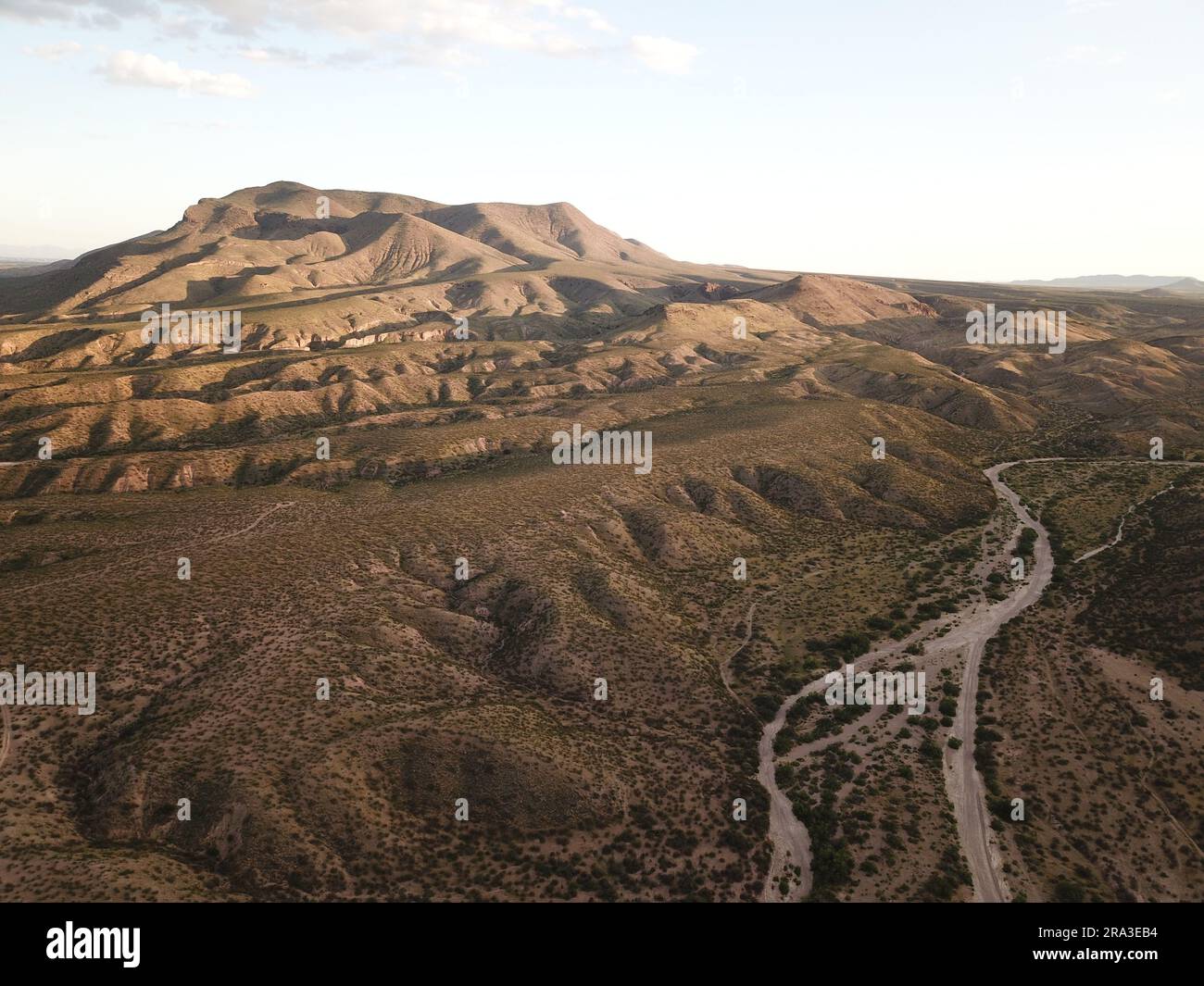 An aerial view of the North Side of the scenic Robledo Mountains Stock ...