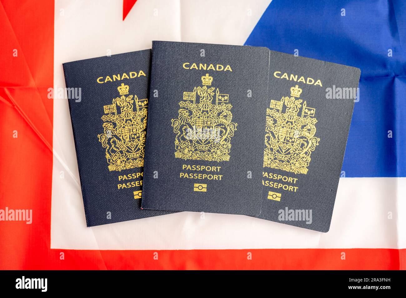 Calgary, Alberta - June 24, 2023: Cover of a Canadian passport with ...