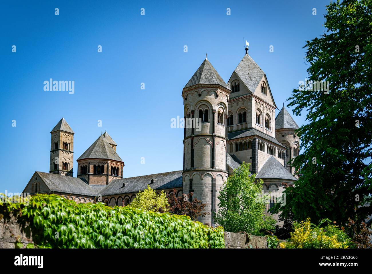 The abbey of maria laach in germany on a sunny day with blue sky Stock ...
