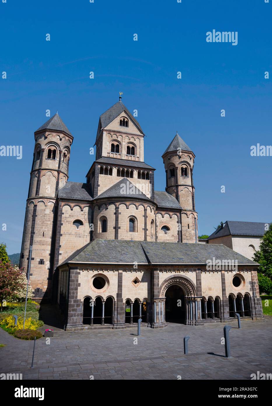 The abbey of maria laach in germany on a sunny day with blue sky Stock ...