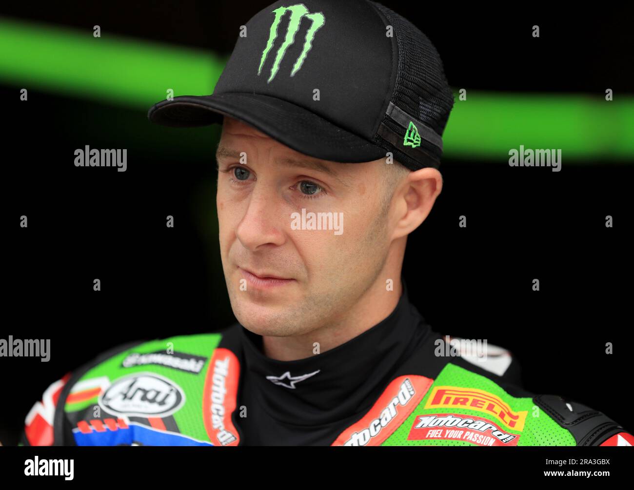 Kawasaki Racing rider Jonathan Rea during practice two on day one of ...