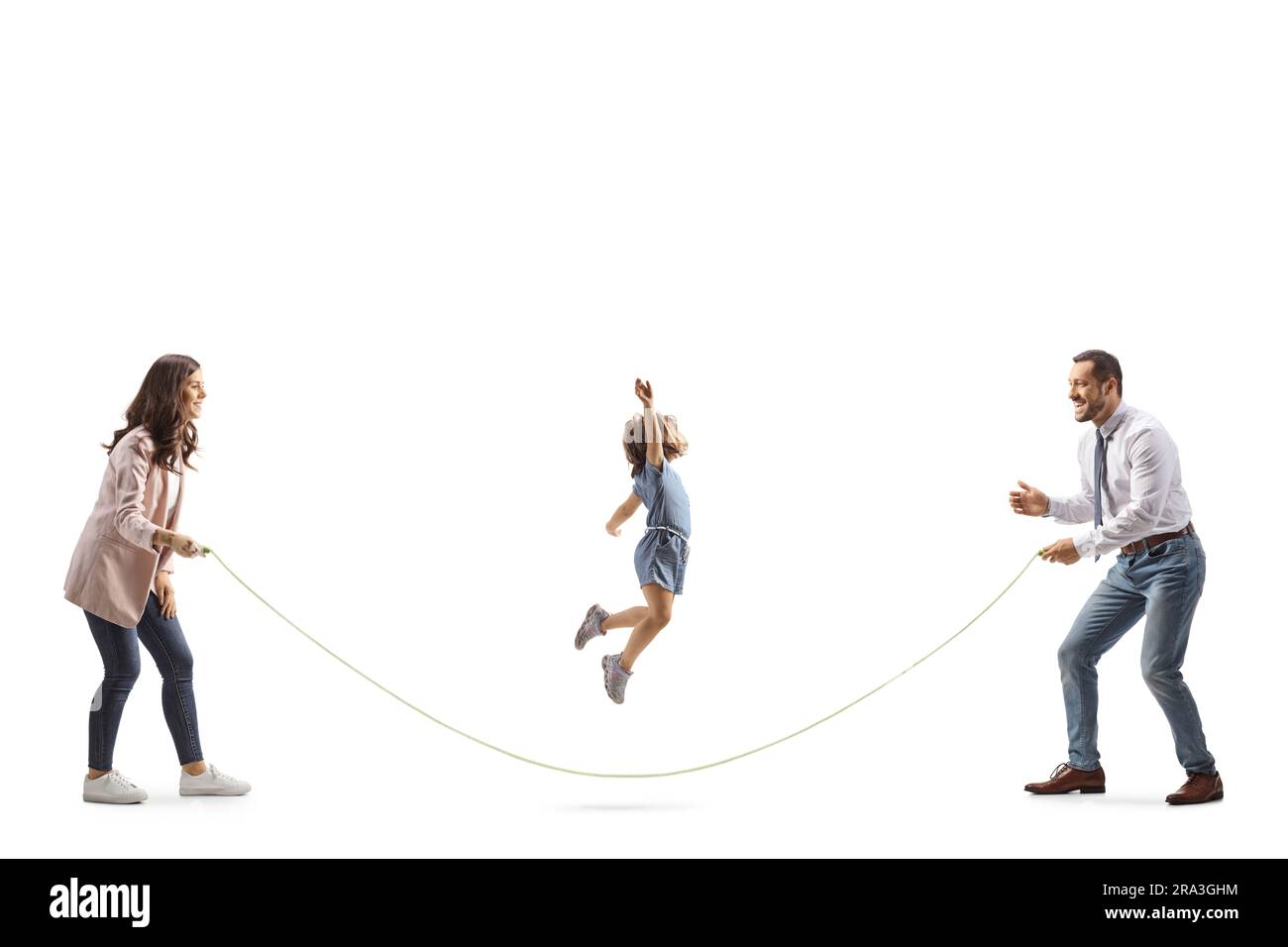 Girl playing skipping rope Cut Out Stock Images & Pictures - Alamy