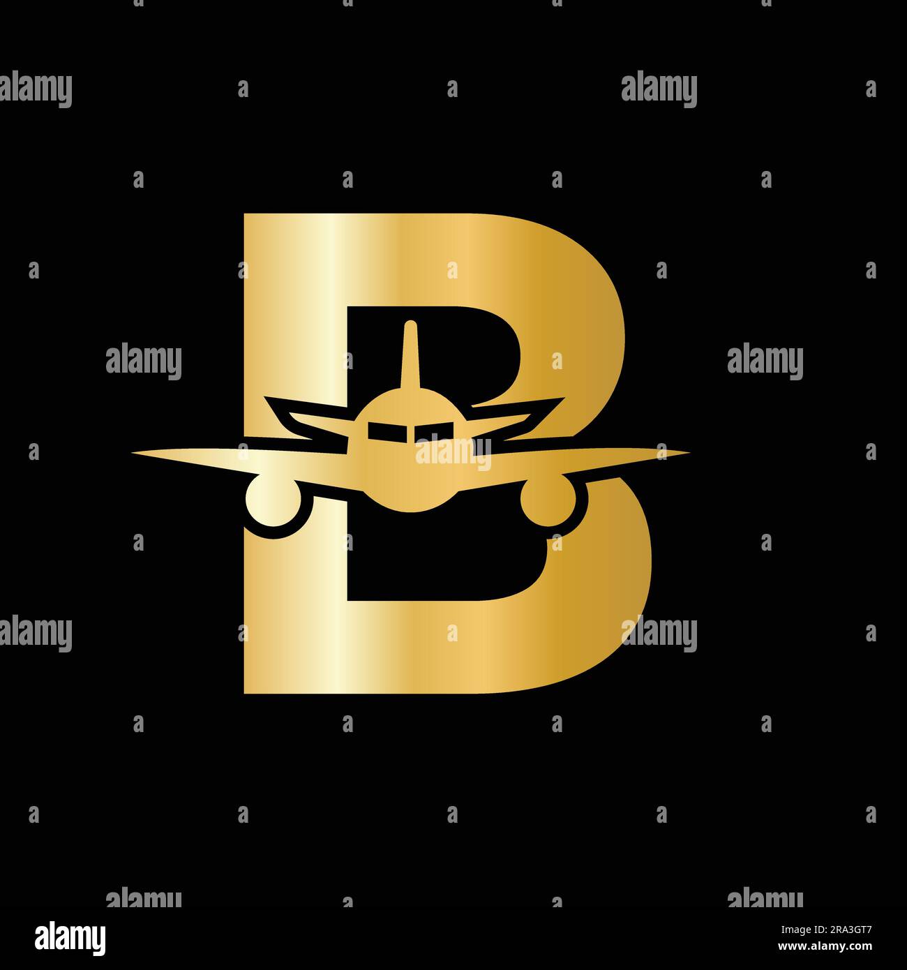 Letter B Travel Logo Concept With Flying Air Plane Symbol Stock Vector ...