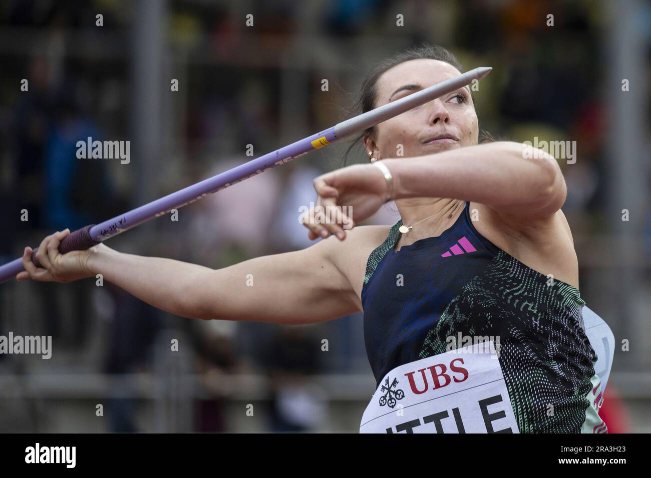 Mackenzie Little of Australia competes in the women's javelin throw ...