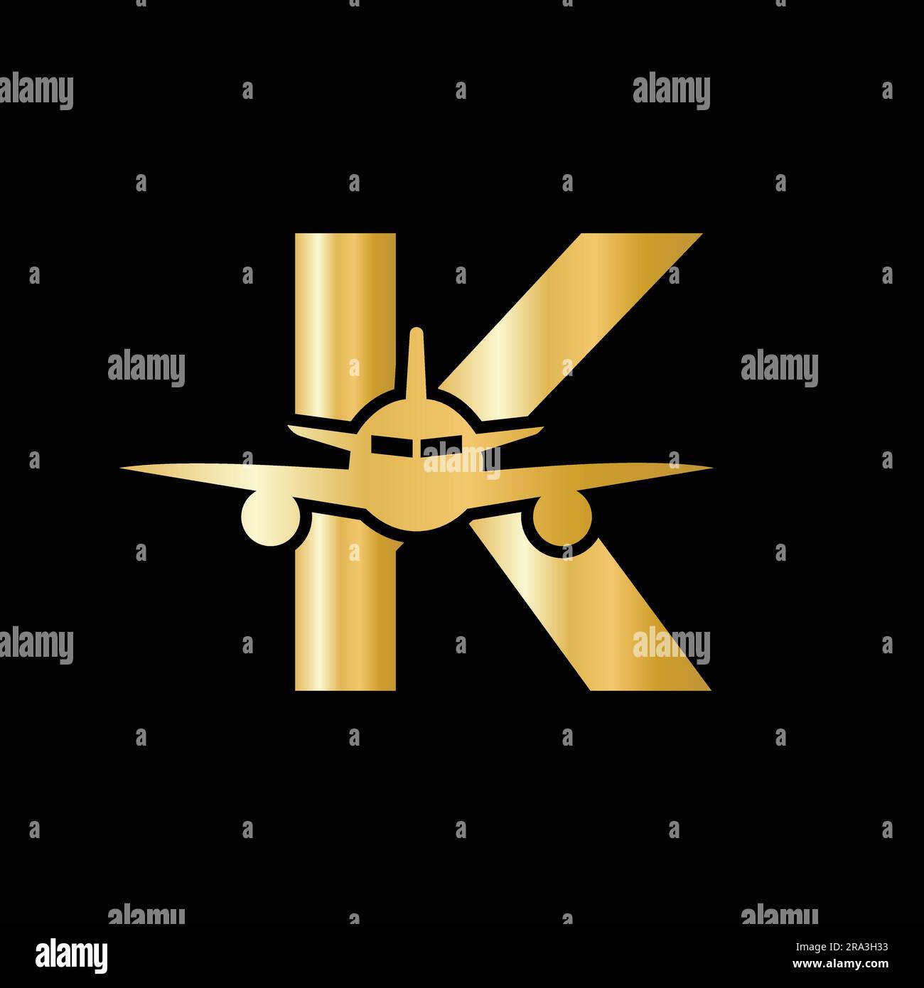 Letter K Travel Logo Concept With Flying Air Plane Symbol Stock Vector ...
