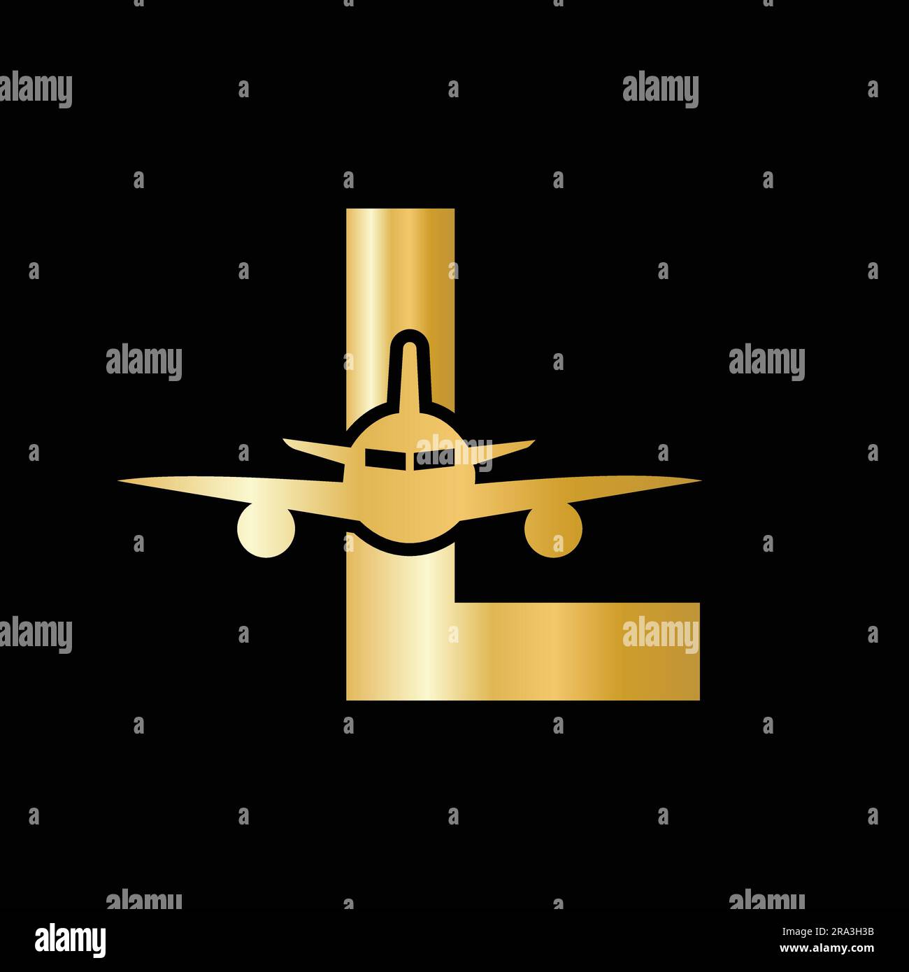 Letter L Travel Logo Concept With Flying Air Plane Symbol Stock Vector ...