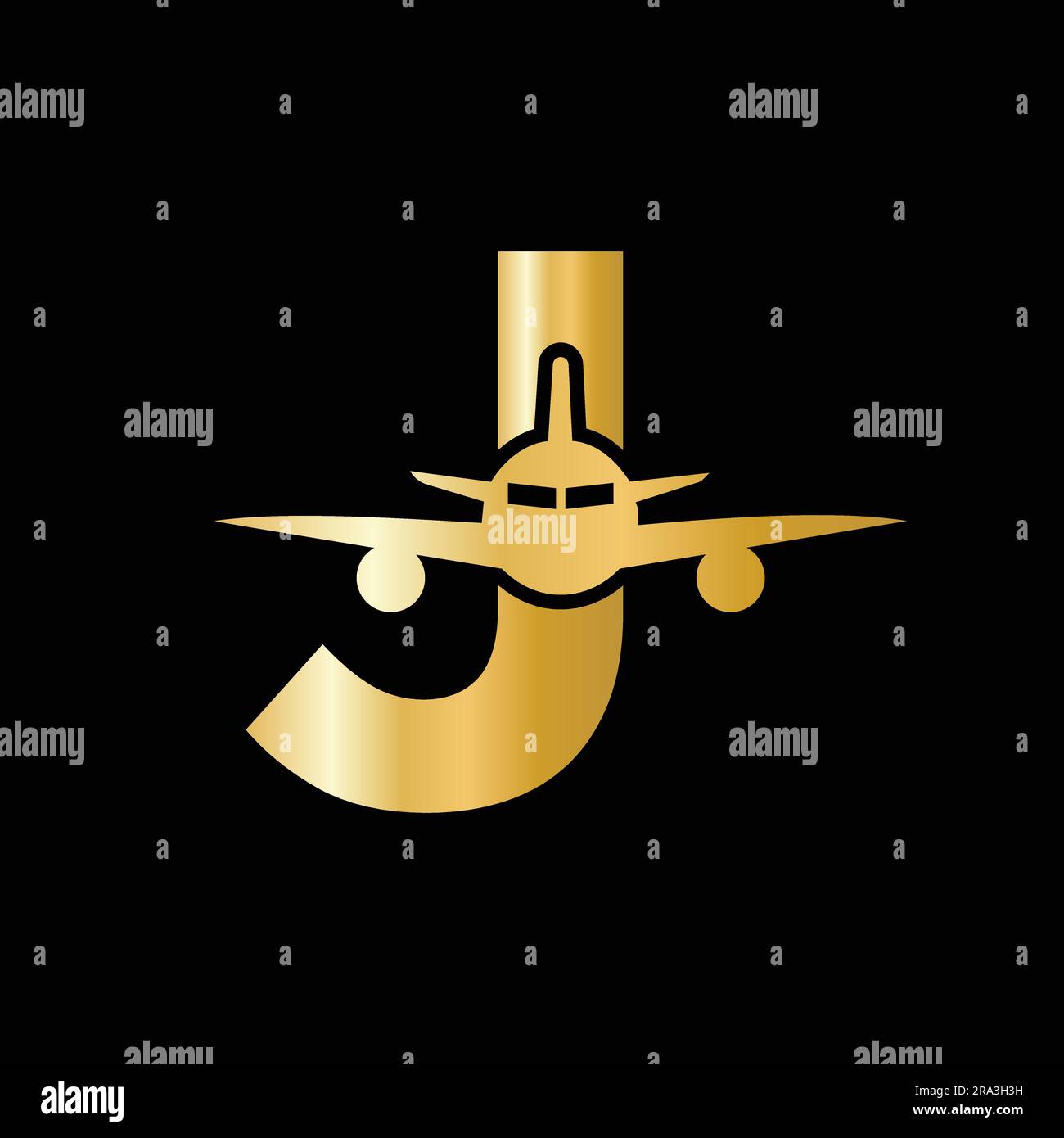 Letter J Travel Logo Concept With Flying Air Plane Symbol Stock Vector ...