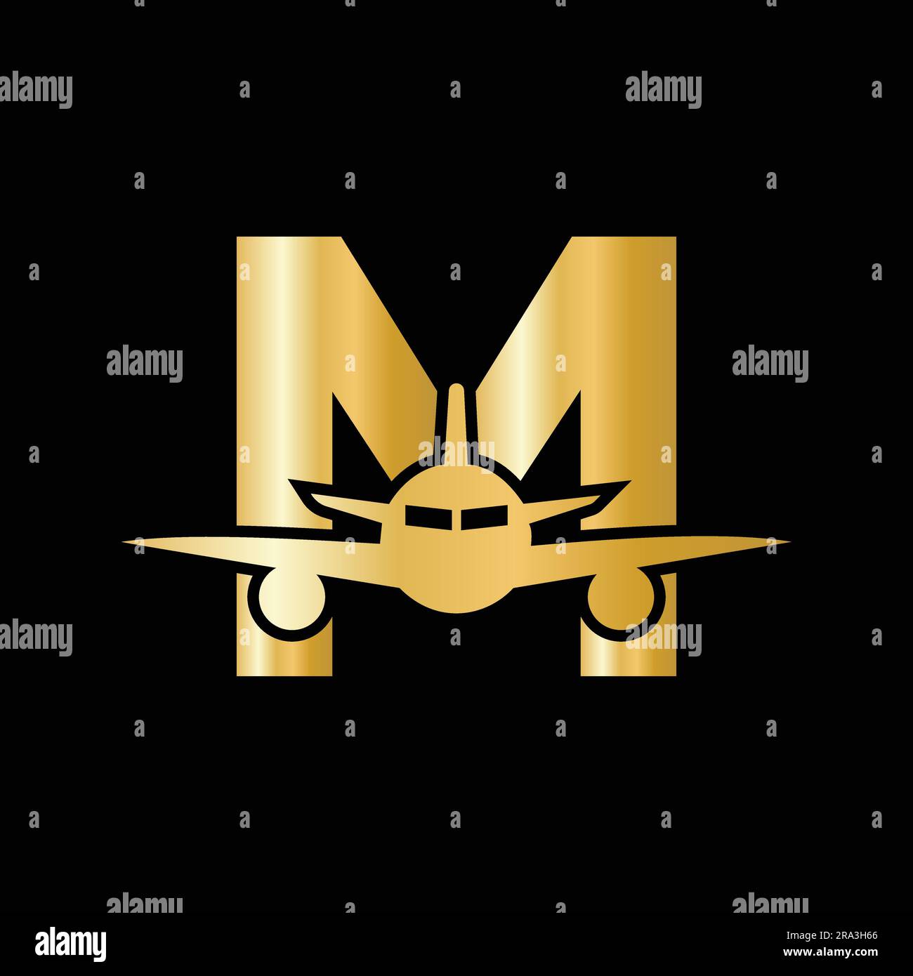 Letter M Travel Logo Concept With Flying Air Plane Symbol Stock Vector ...