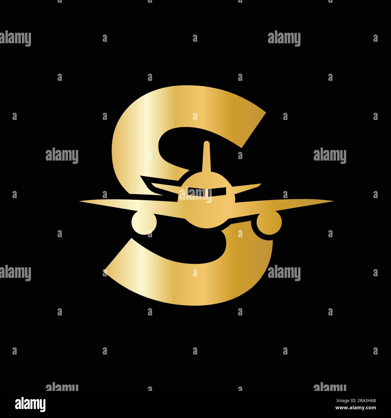Letter S Travel Logo Concept With Flying Air Plane Symbol Stock Vector ...