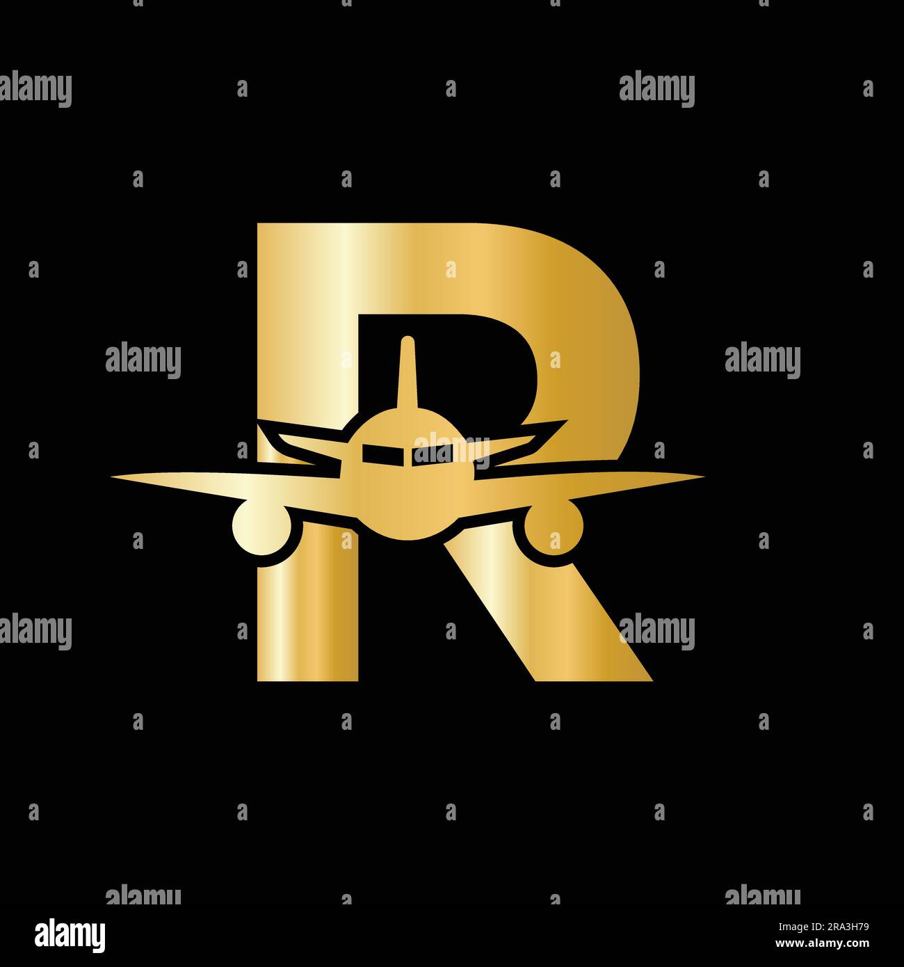 Letter R Travel Logo Concept With Flying Air Plane Symbol Stock Vector ...