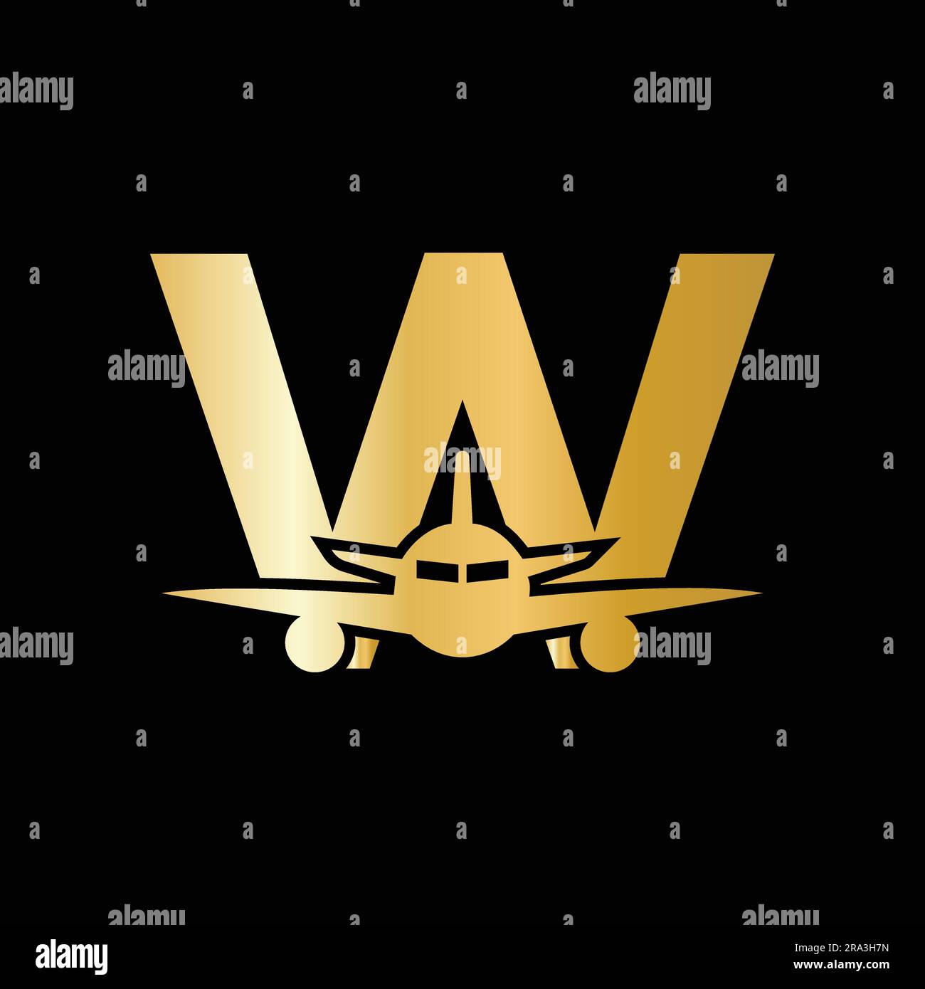 Letter W Travel Logo Concept With Flying Air Plane Symbol Stock Vector ...