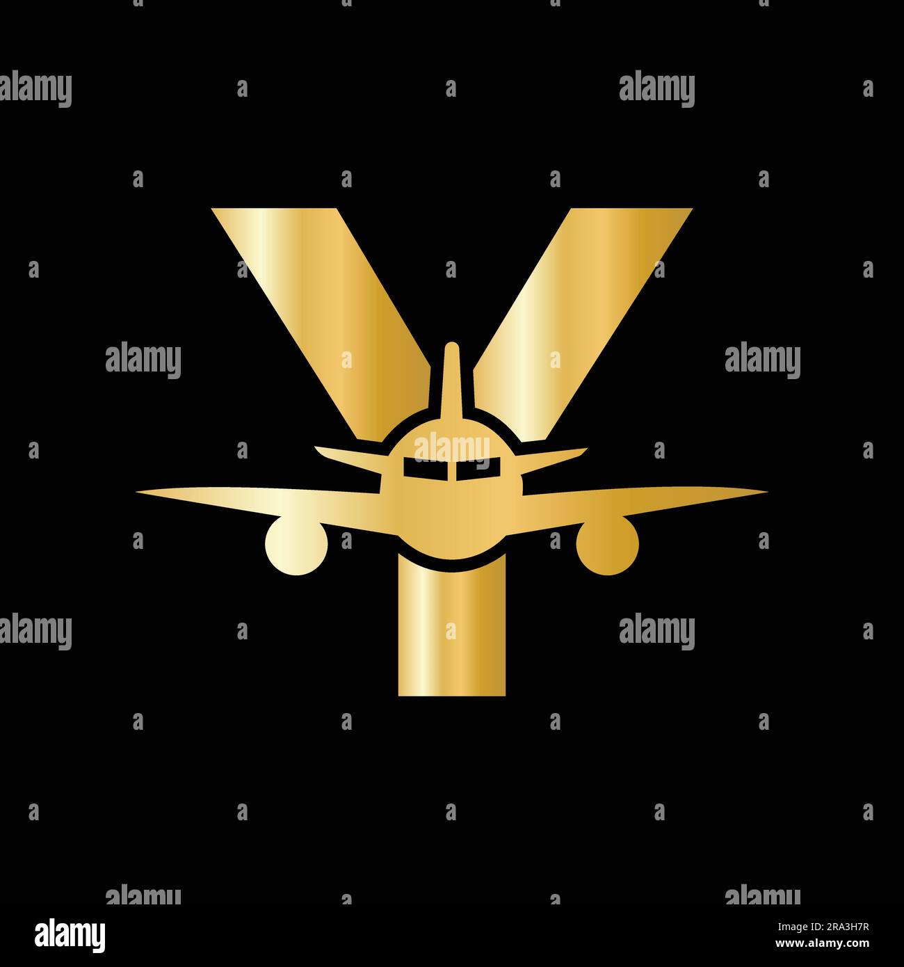 Letter Y Travel Logo Concept With Flying Air Plane Symbol Stock Vector ...