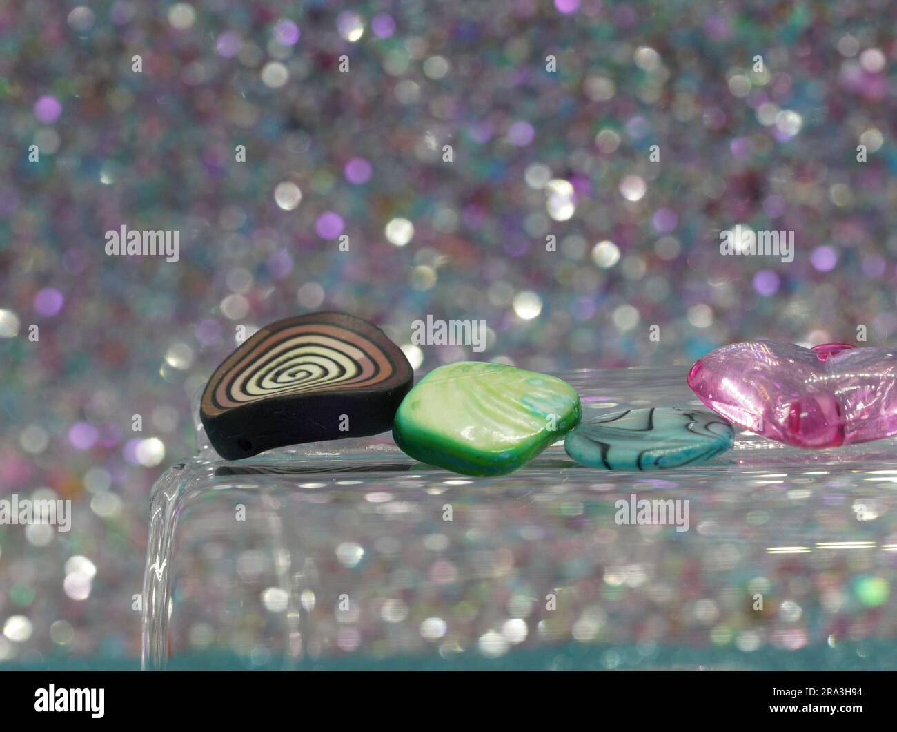 Colorful balls and glittering things photographed in the studio Stock ...