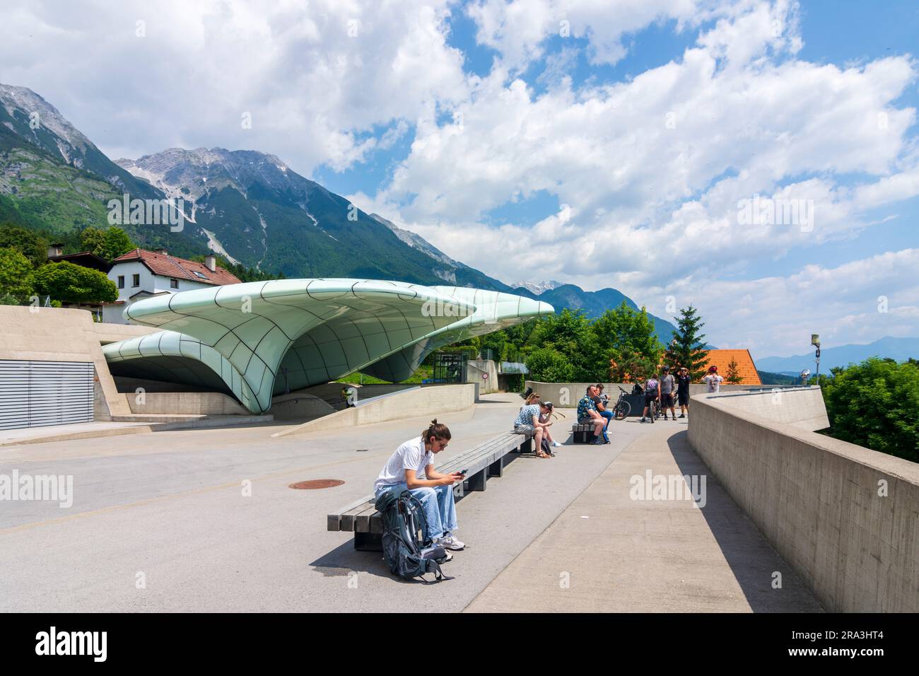 Innsbruck: top station Hungerburg of Hungerburgbahn funicular railway ...