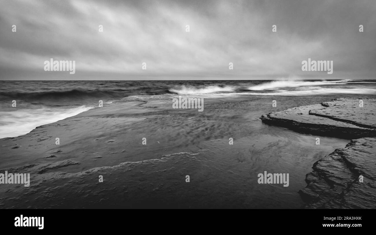 A grayscale shot of Neptune's fields nature reserve in the north of the ...