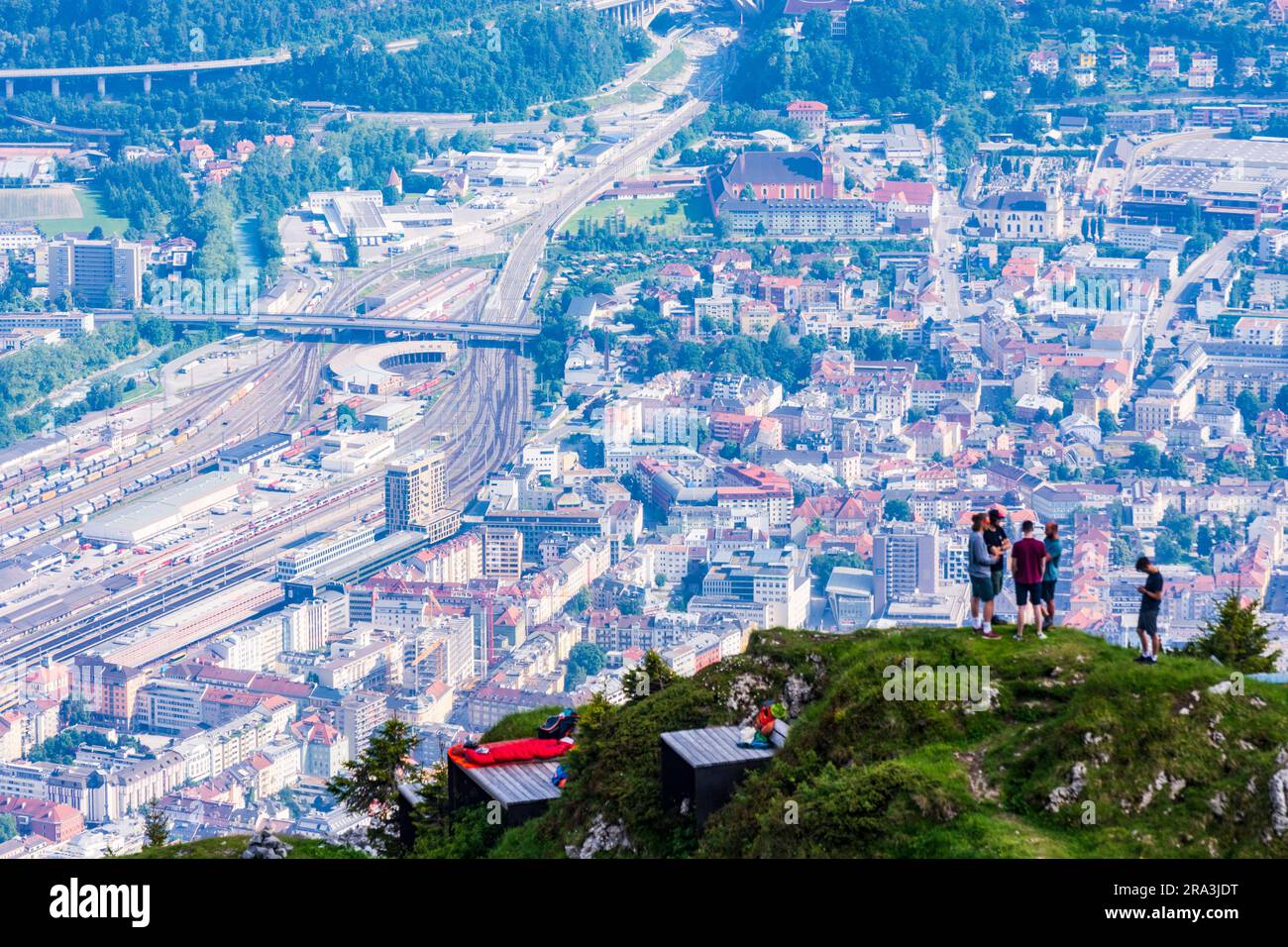 Innsbruck: view from Seegrube area of the Nordkette (Inntalkette) range ...