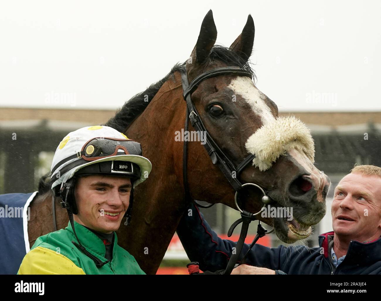 Trainer Anthony Martin (right) and Jockey James Ryan (left) looks on ...