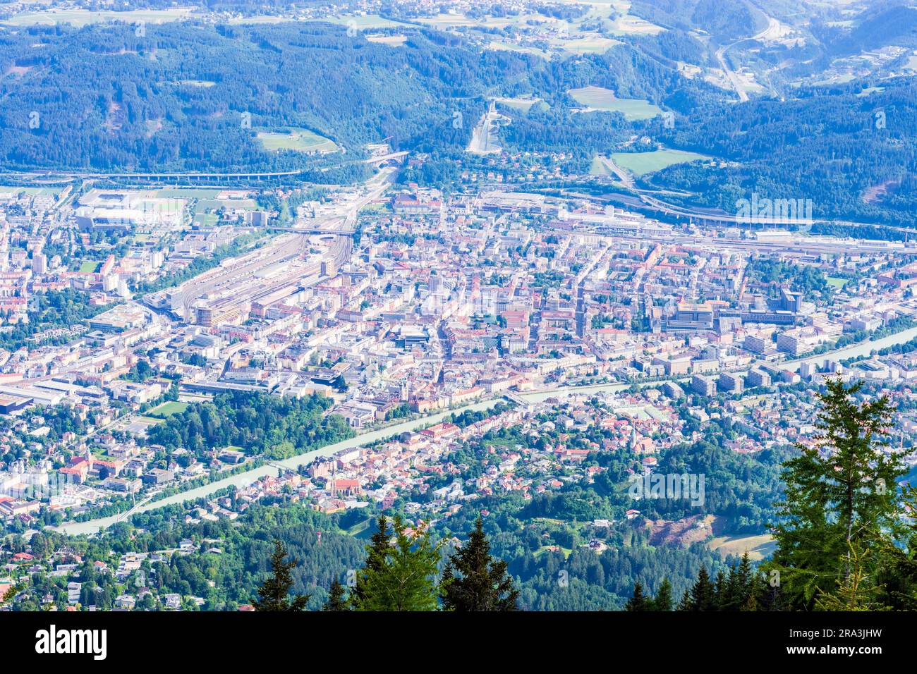 Innsbruck: view from Seegrube area of the Nordkette (Inntalkette) range ...