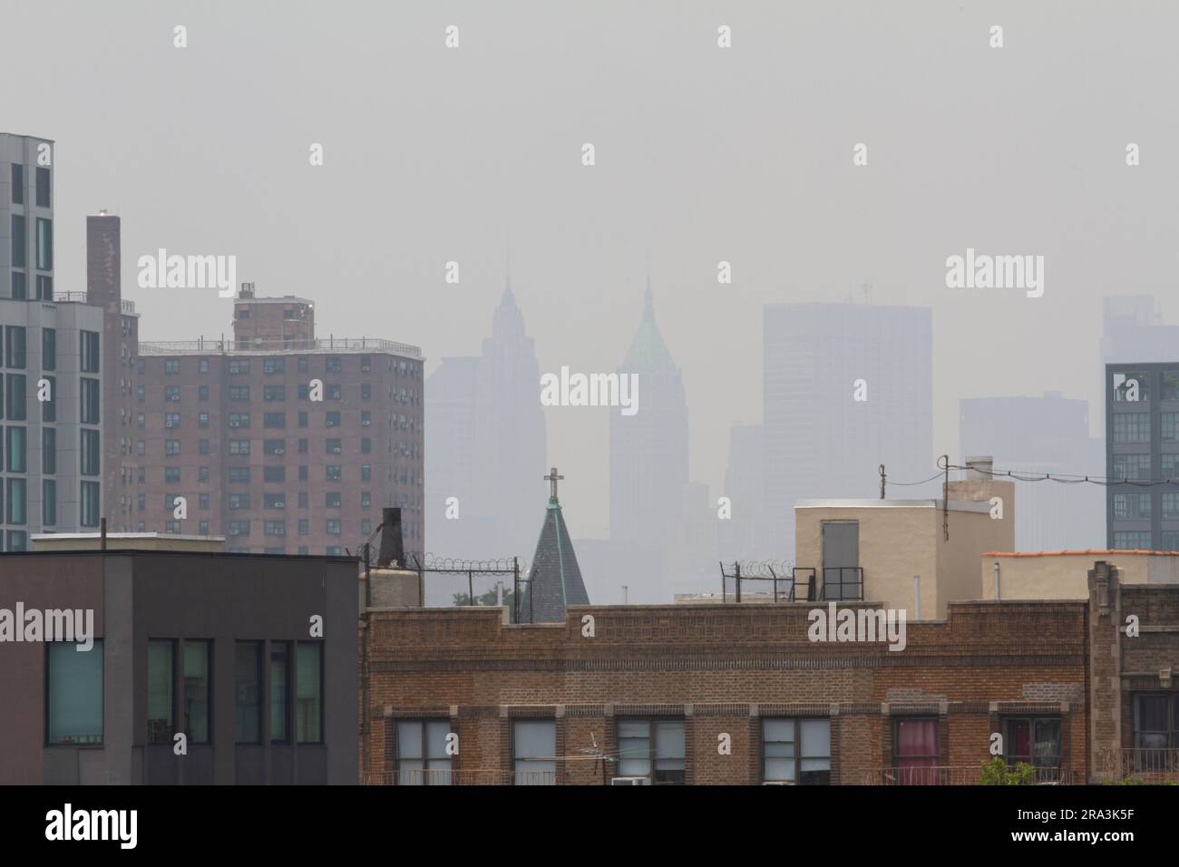 New York, USA. 30th June, 2023. View of Lower Manhattan showing the ...
