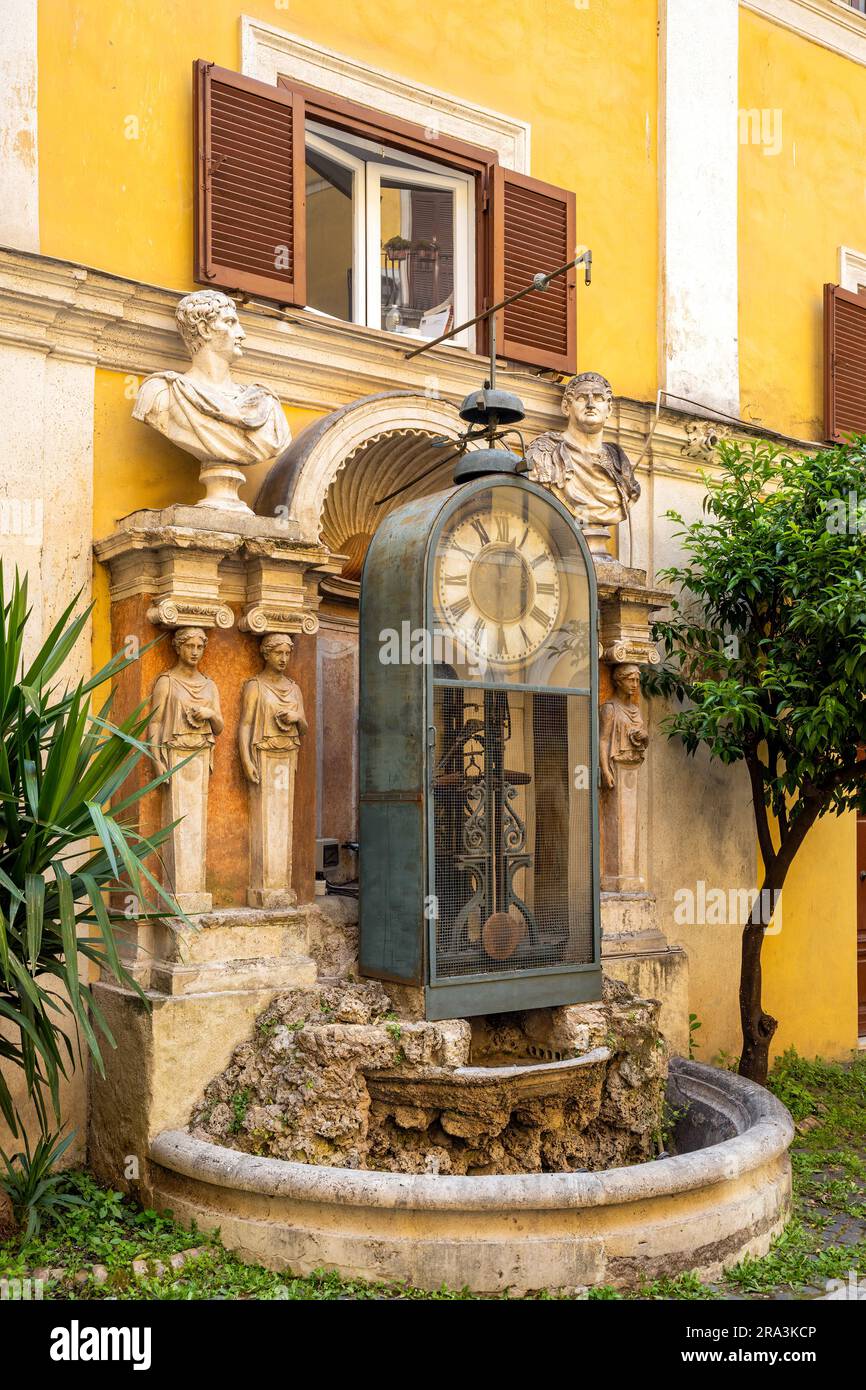 Water clock, Palazzo Berardi, Rome, Lazio, Italy Stock Photo - Alamy