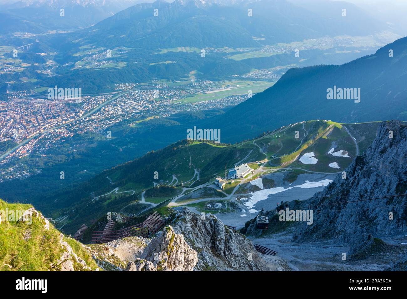 Innsbruck: view to Seegrube area of the Nordkette (Inntalkette) range ...