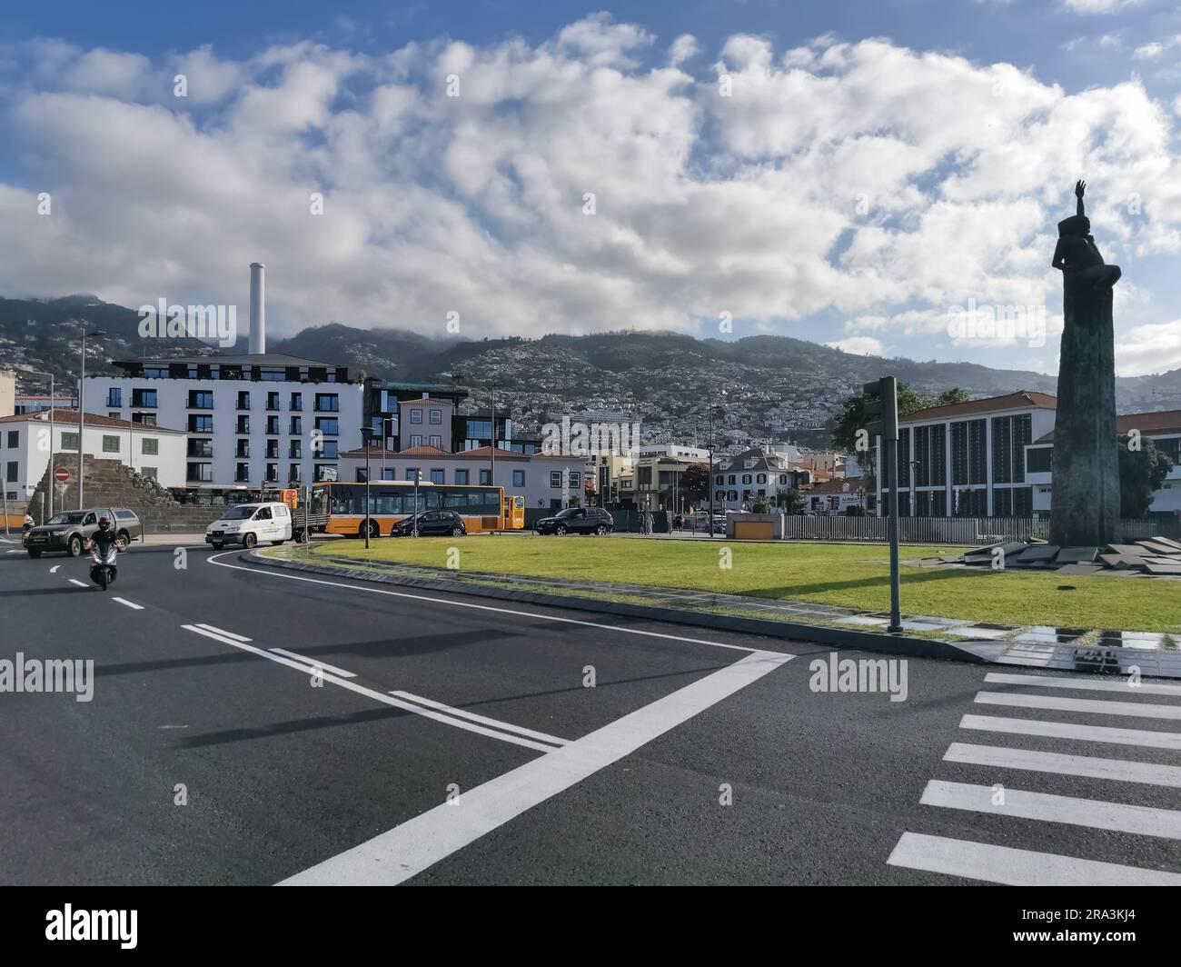 Madeira Island Portugal - 04 19 2023: Main view at the Autonomia square ...