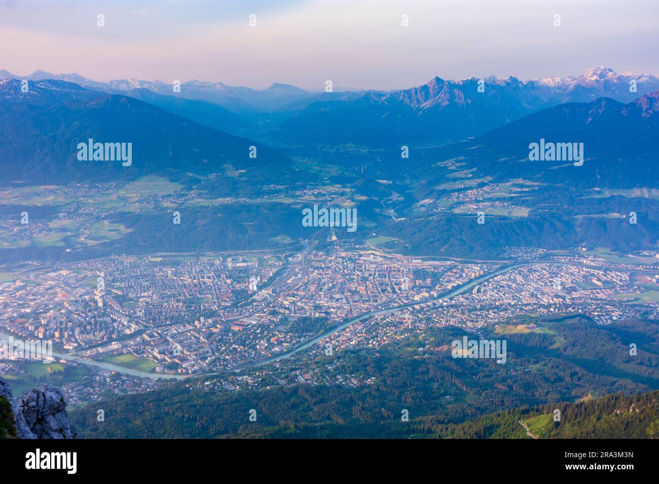 Innsbruck: view from Seegrube area of the Nordkette (Inntalkette) range ...