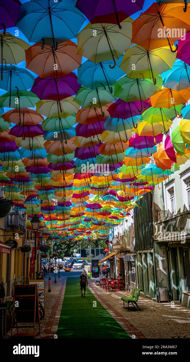Umbrella decoration in Agueda, Portugal Stock Photo - Alamy