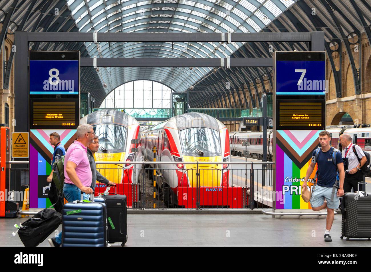 two pendolino trains at platforms in kings cross east coast mainline ...
