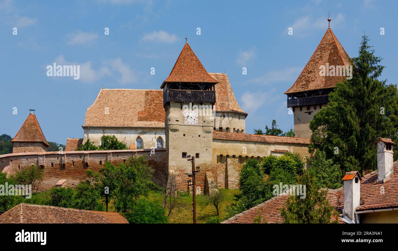 The fortified church of Alma Vii in Romania Stock Photo - Alamy