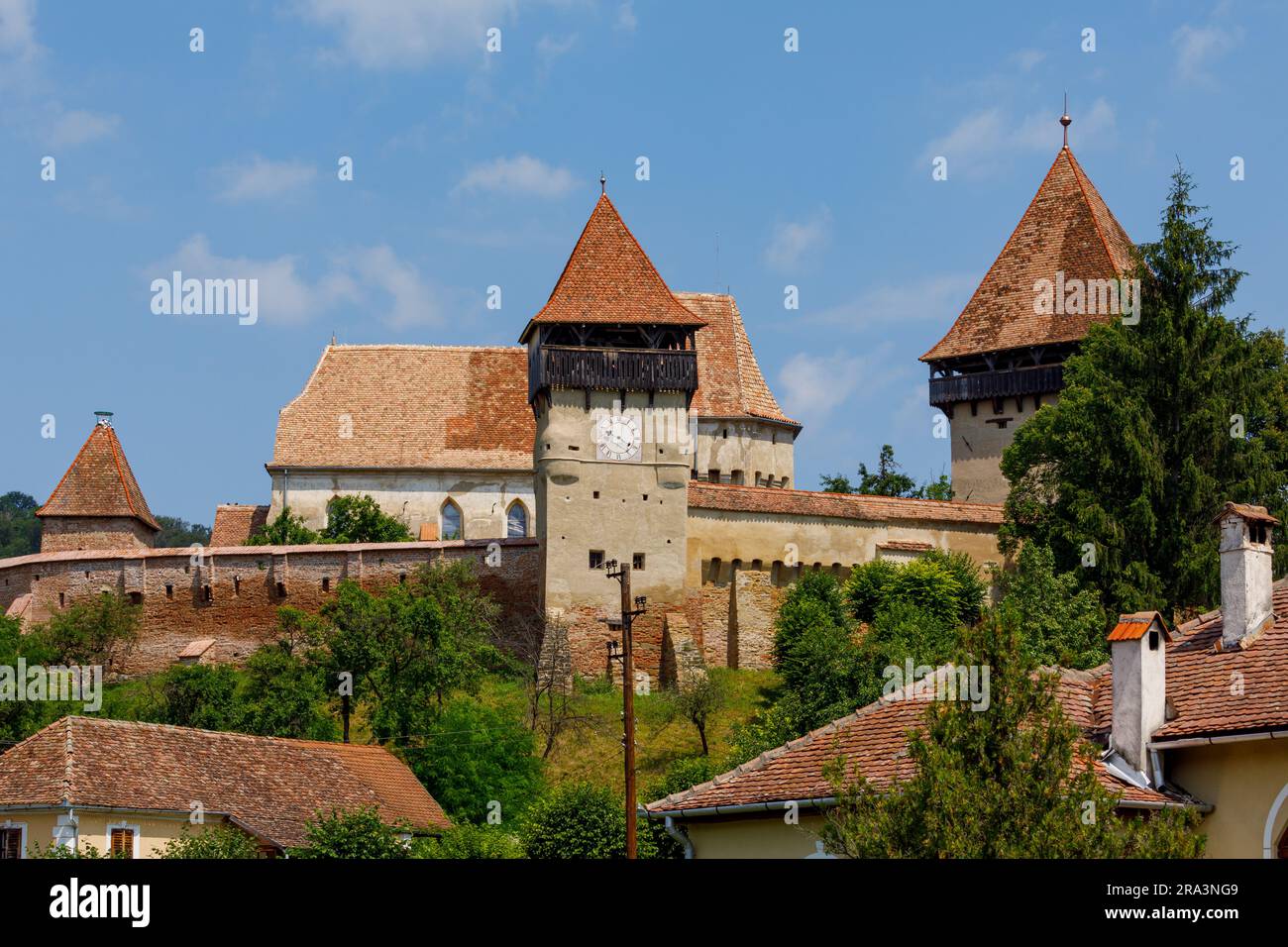 The fortified church of Alma Vii in Romania Stock Photo - Alamy